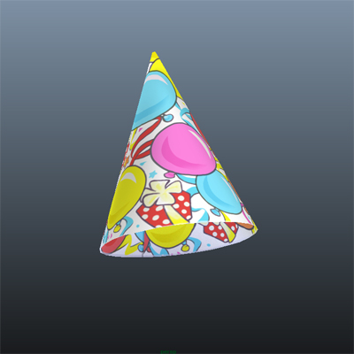 3d party hat model