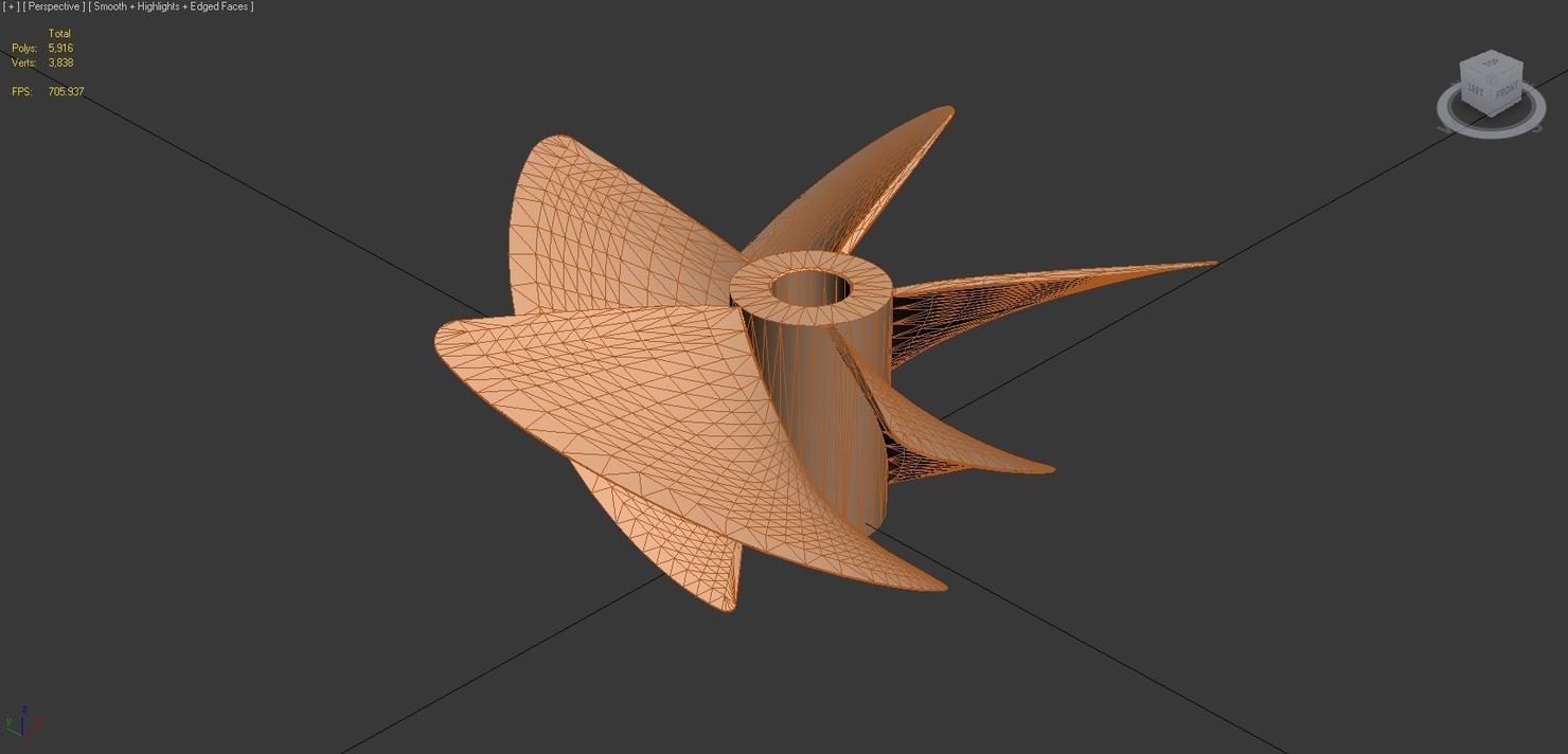 3d set propellers boats