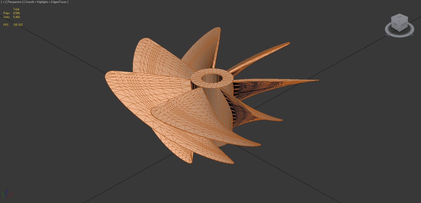 3d set propellers boats