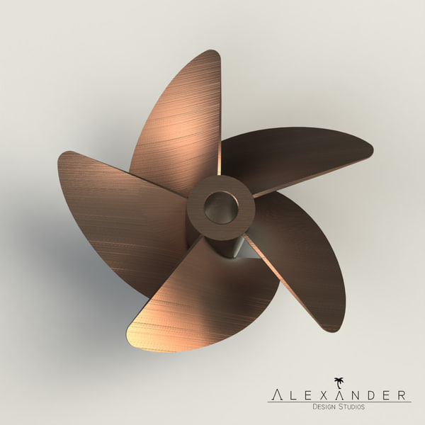 3d set propellers boats