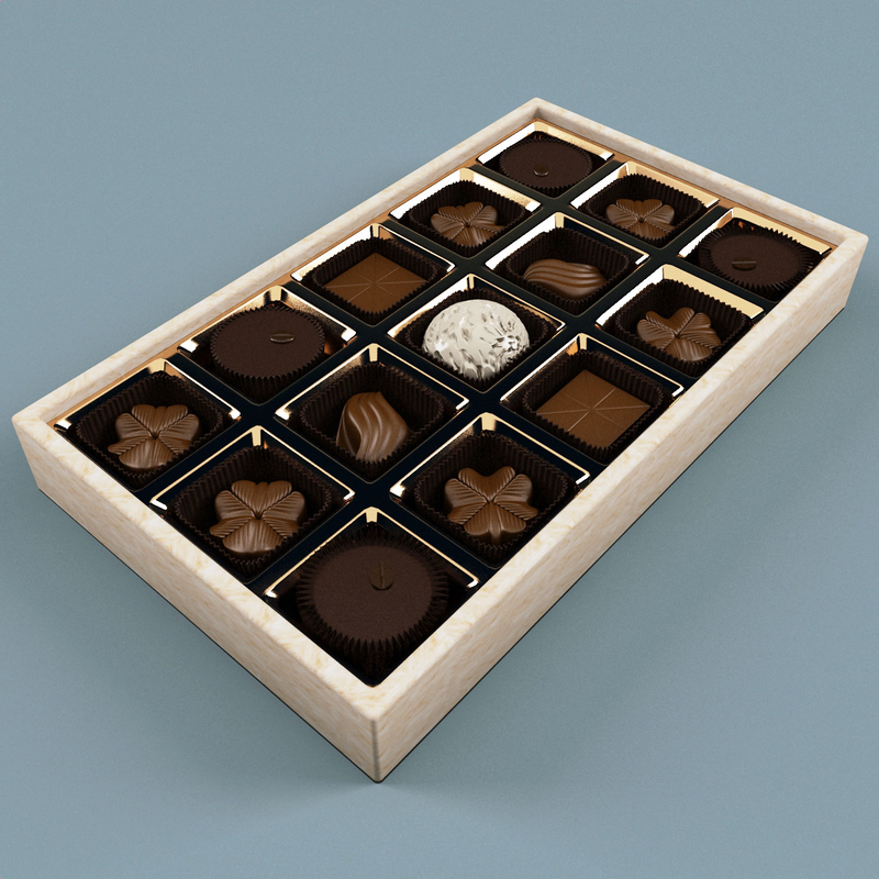 box chocolates 3d c4d