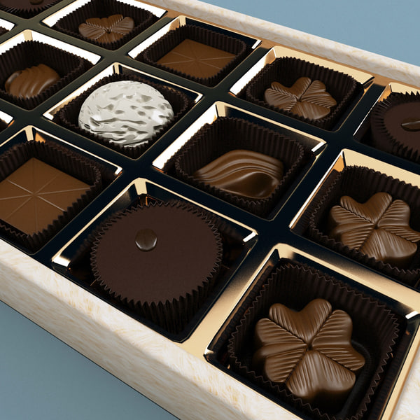 box chocolates 3d c4d