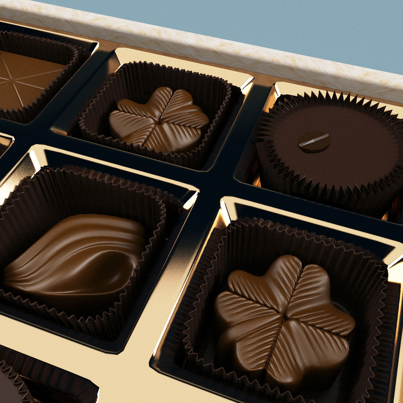 box chocolates 3d c4d