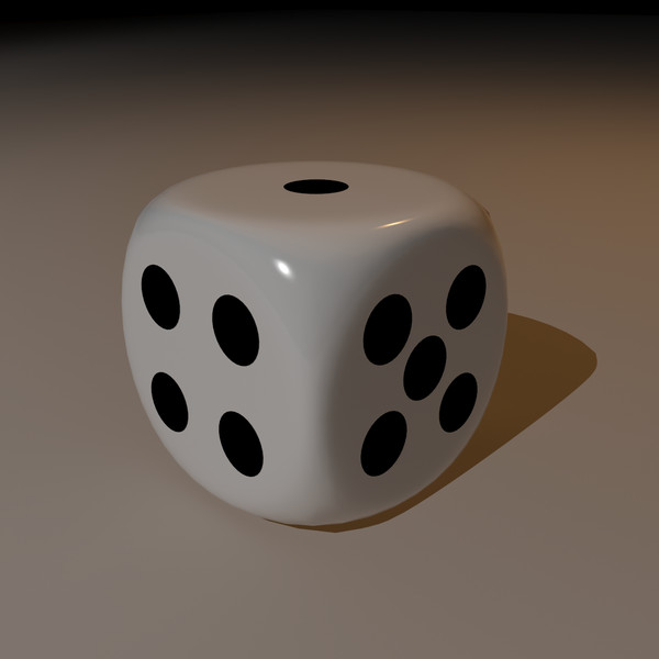 3d model of dice 6 sided