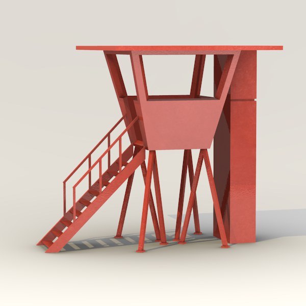 3d model lifeguard cabin