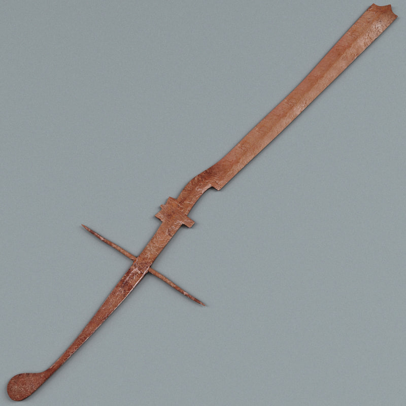 3d model old rusty sword