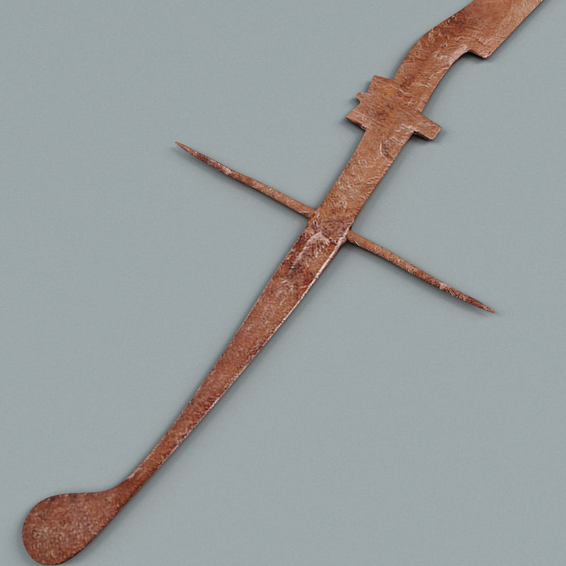 3d model old rusty sword