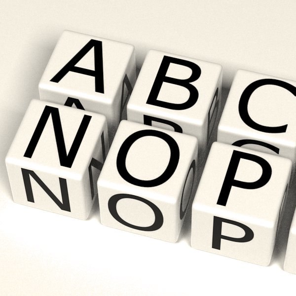 boxes alphabet letters 3d model