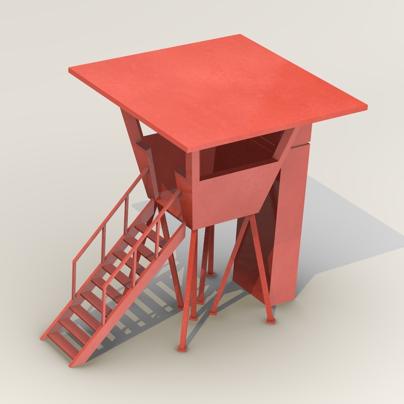 3d model lifeguard cabin