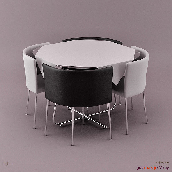 lwo architectural visualization chairs table
