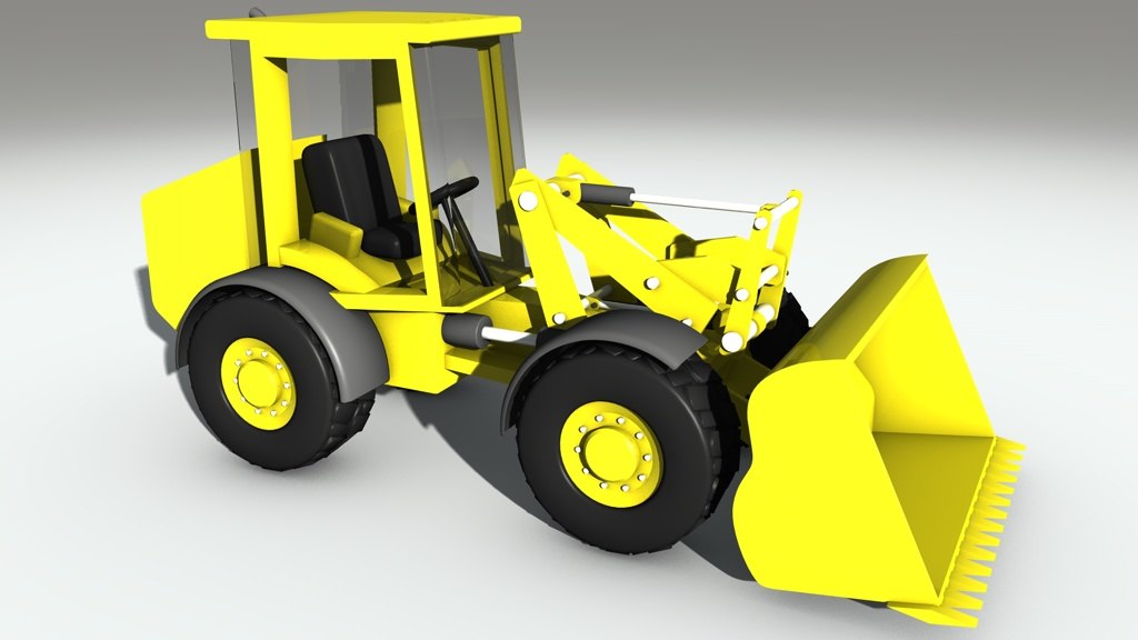 3d digger tractor model