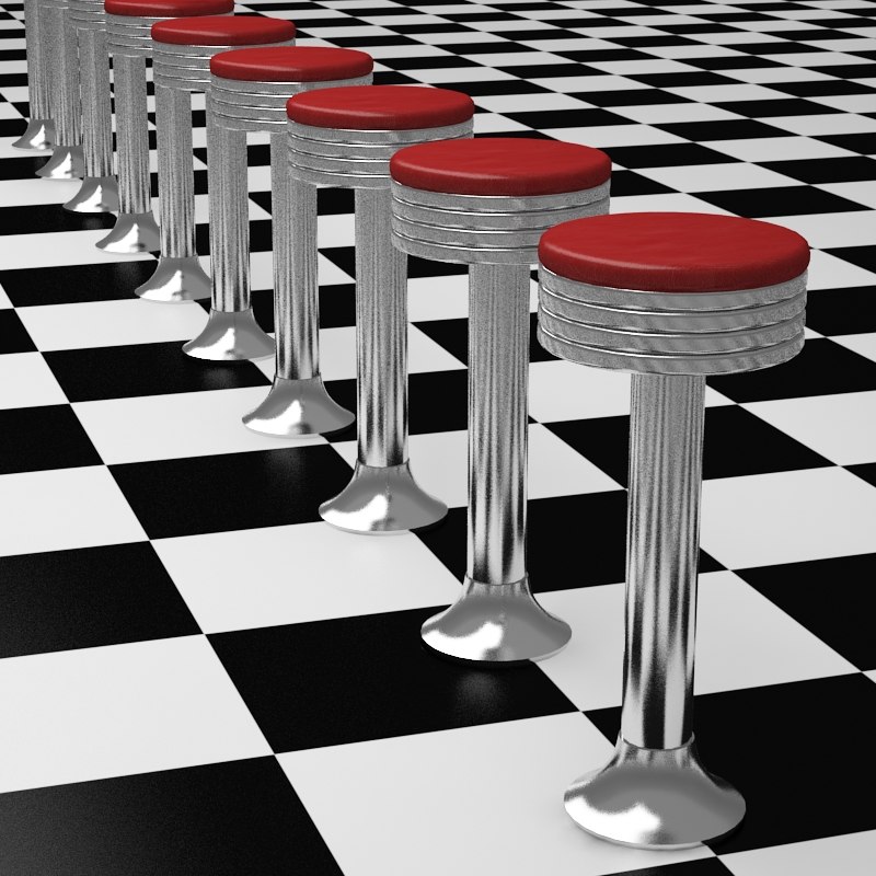 3d diner bar stool