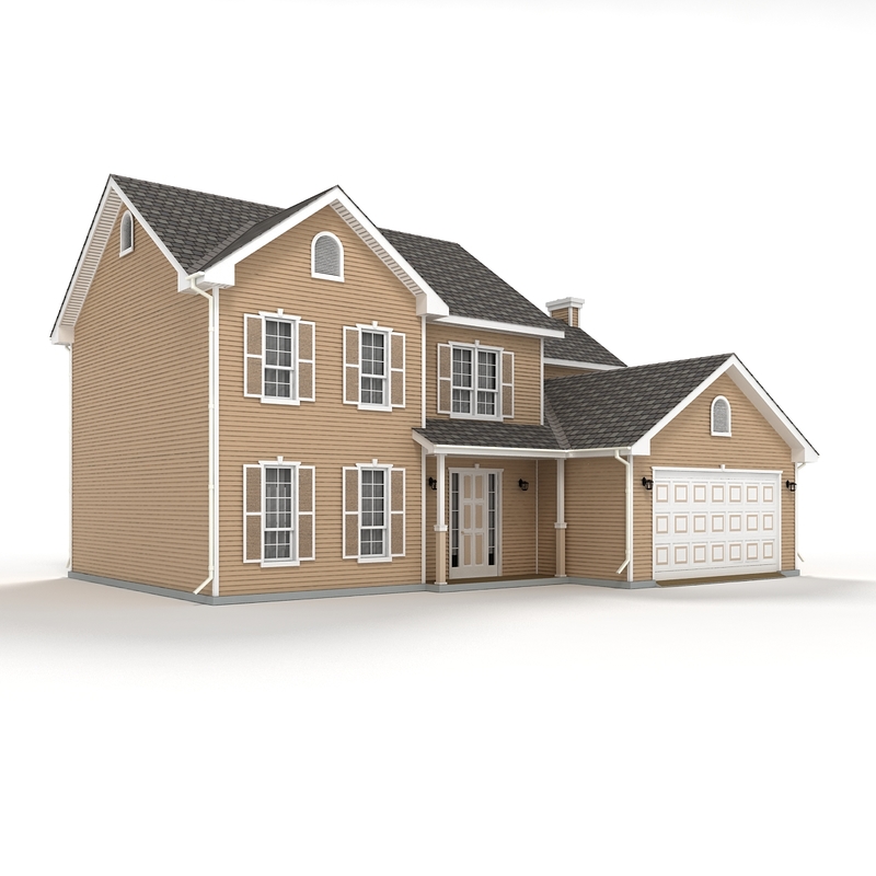 3d model of two-story house 10