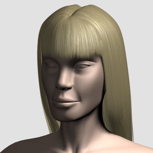 3d Hair Character Mesh Model 