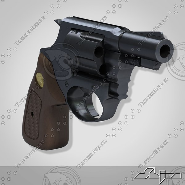 3d model revolver pistol