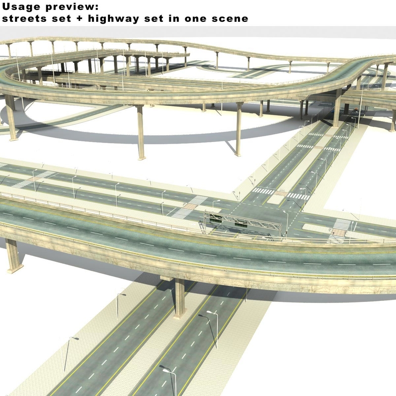highway roads 3d model