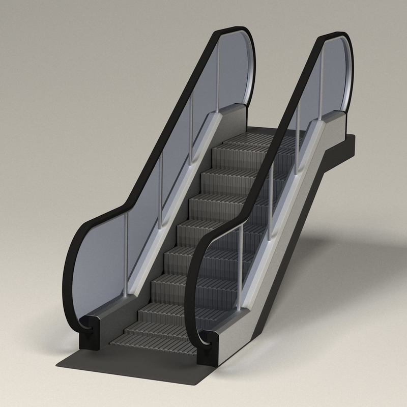 realistic escalators 3d model