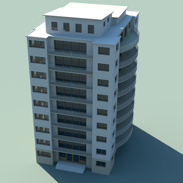 3d 6 apartment buildings model