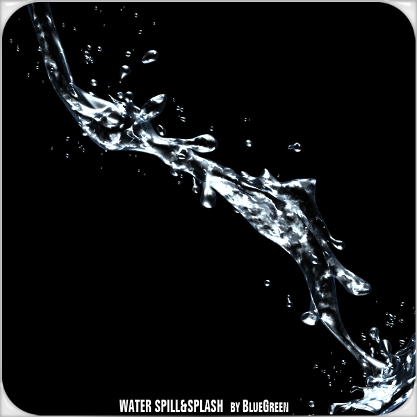 3d water spill splash model