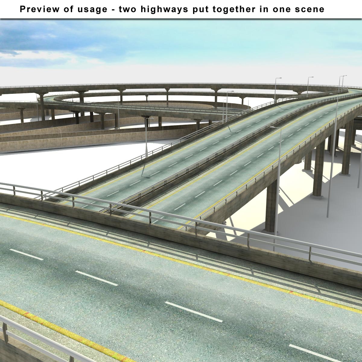 highways collections bridges overpass 3d max