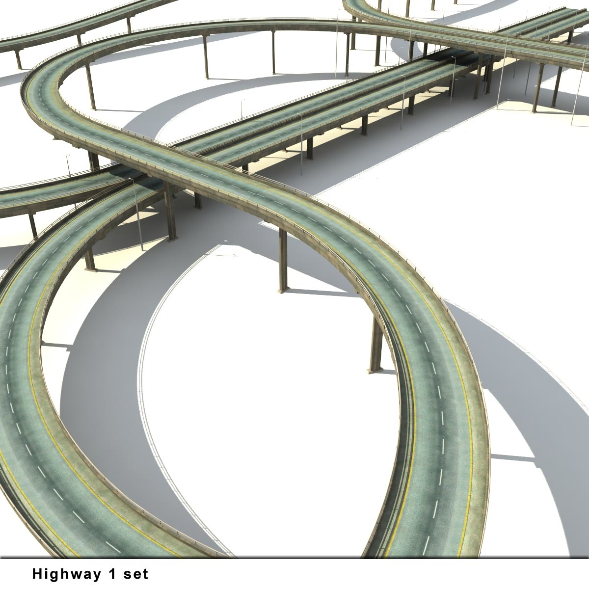 highways collections bridges overpass 3d max