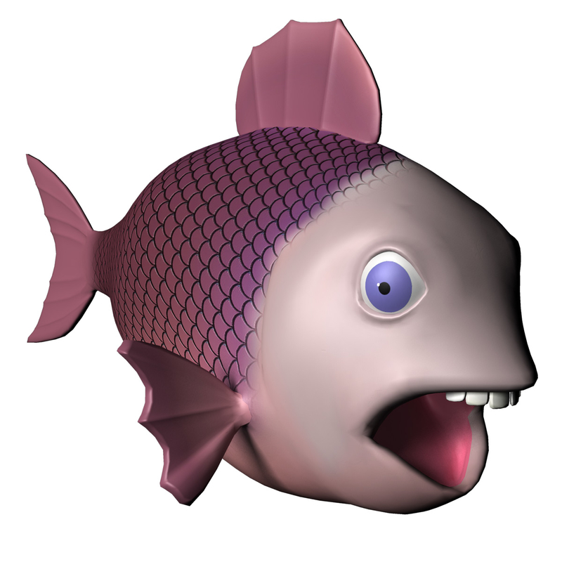 3ds max fish cartoon characters rigged