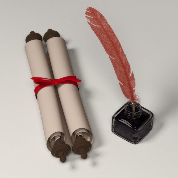 3ds max ancient scroll