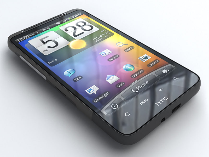 htc desire hd mobile phone 3d model