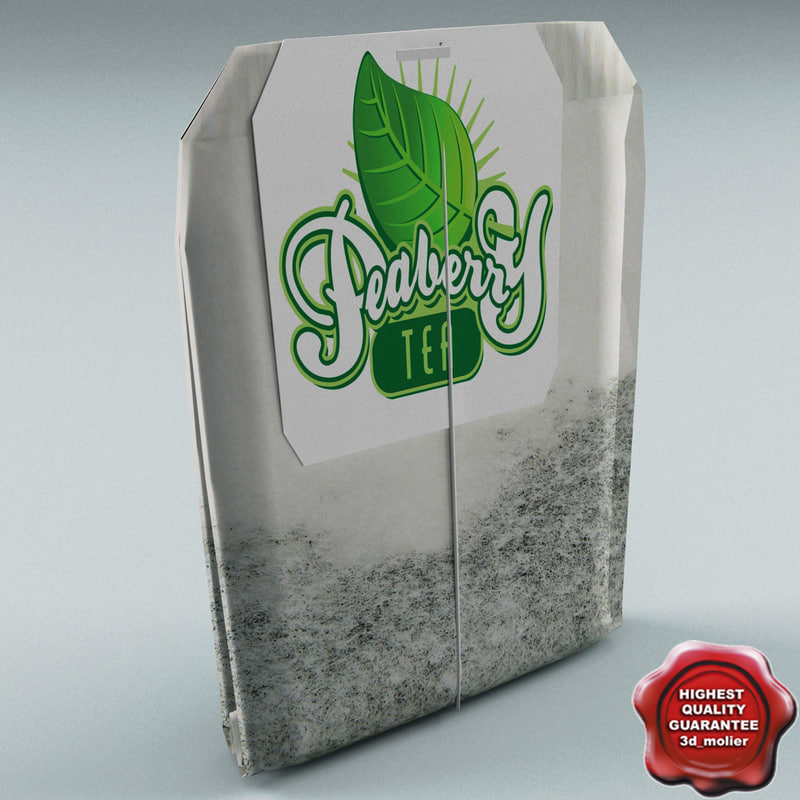 3d model tea bag peaberry