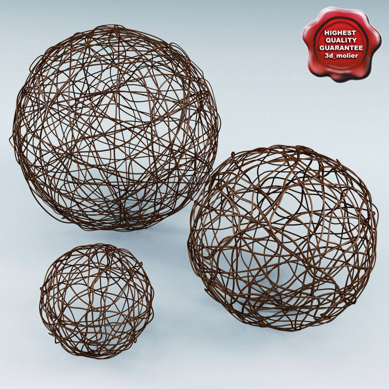 3d wicker core spheres model