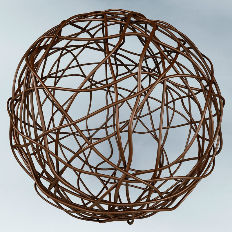 3d wicker core spheres model