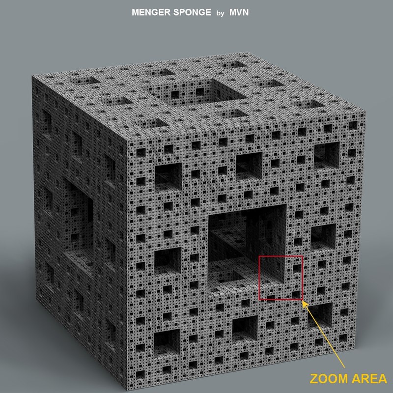 3d menger sponge model