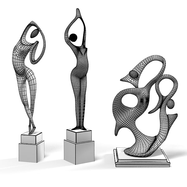 modern statue 3d 3ds
