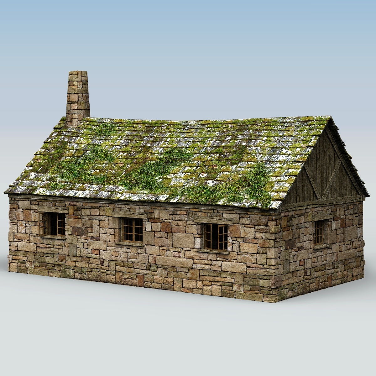 3d old cottage