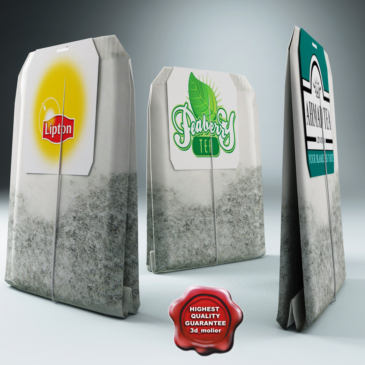 tea bags 3d model