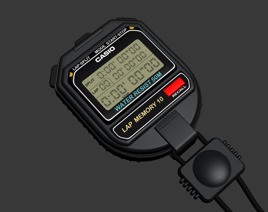 3d casio stopwatch model
