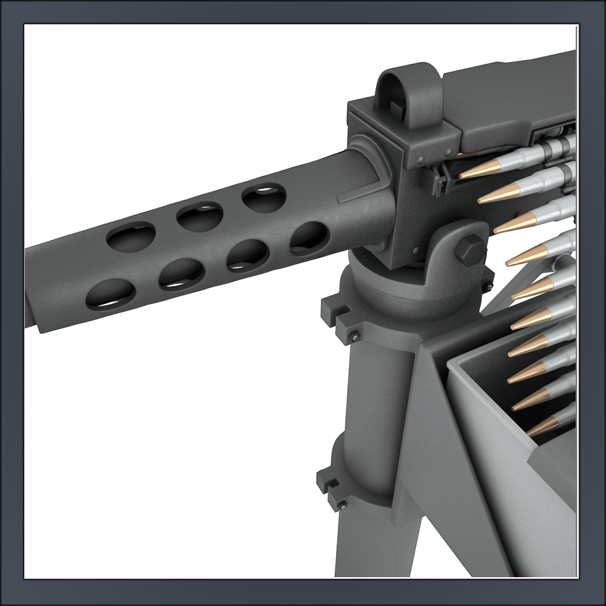 m2 browning mg machine gun 3d model