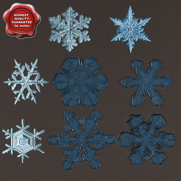 3d set snowflakes