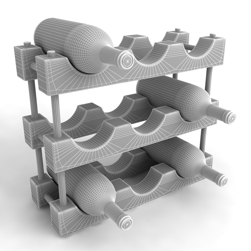wine rack 3d model