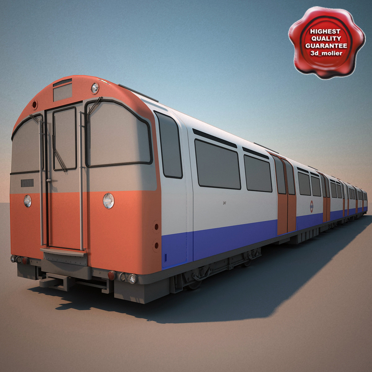 3d obj realistic london underground train