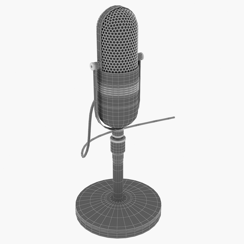 3d retro microphone model