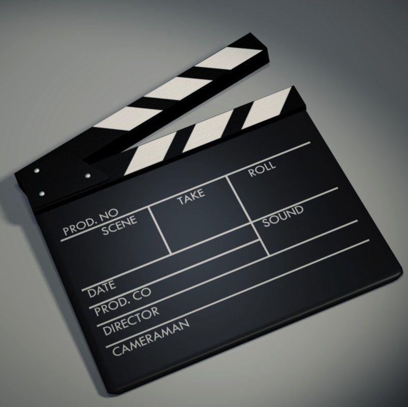 3d clapboard film slate