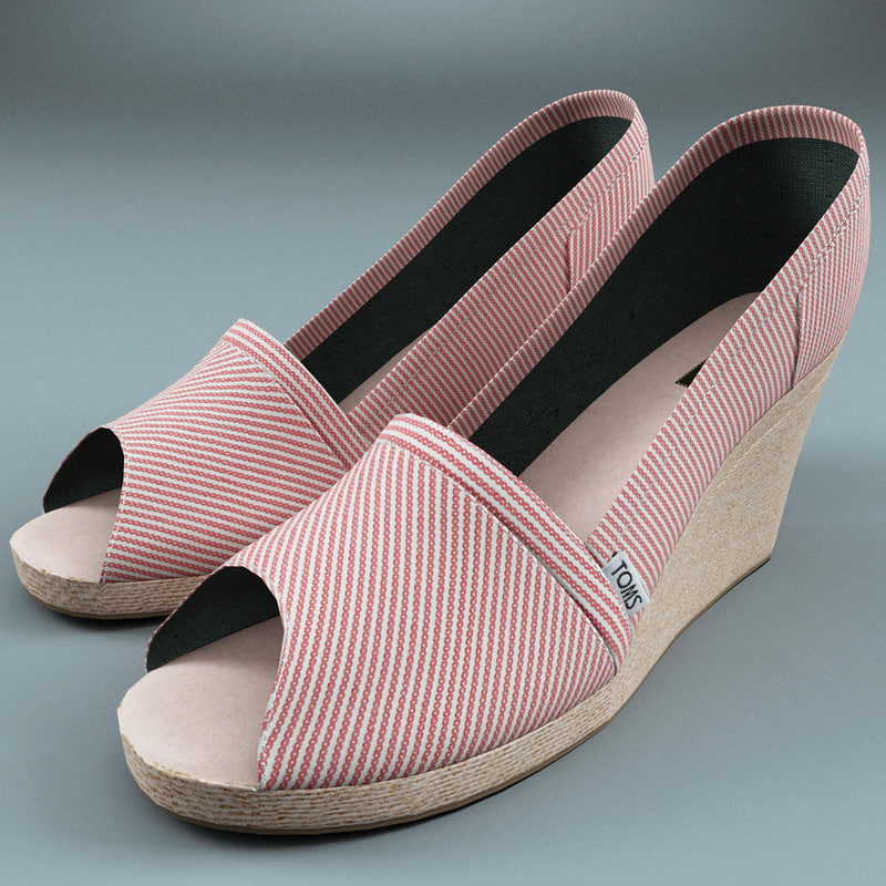 3d model of female shoes toms