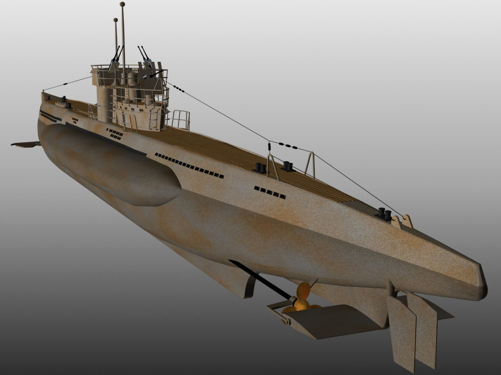 3d model u-boat submarine