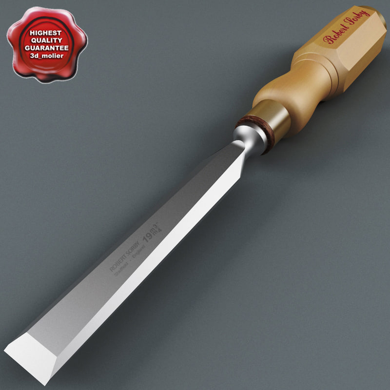 3d model wood chisel