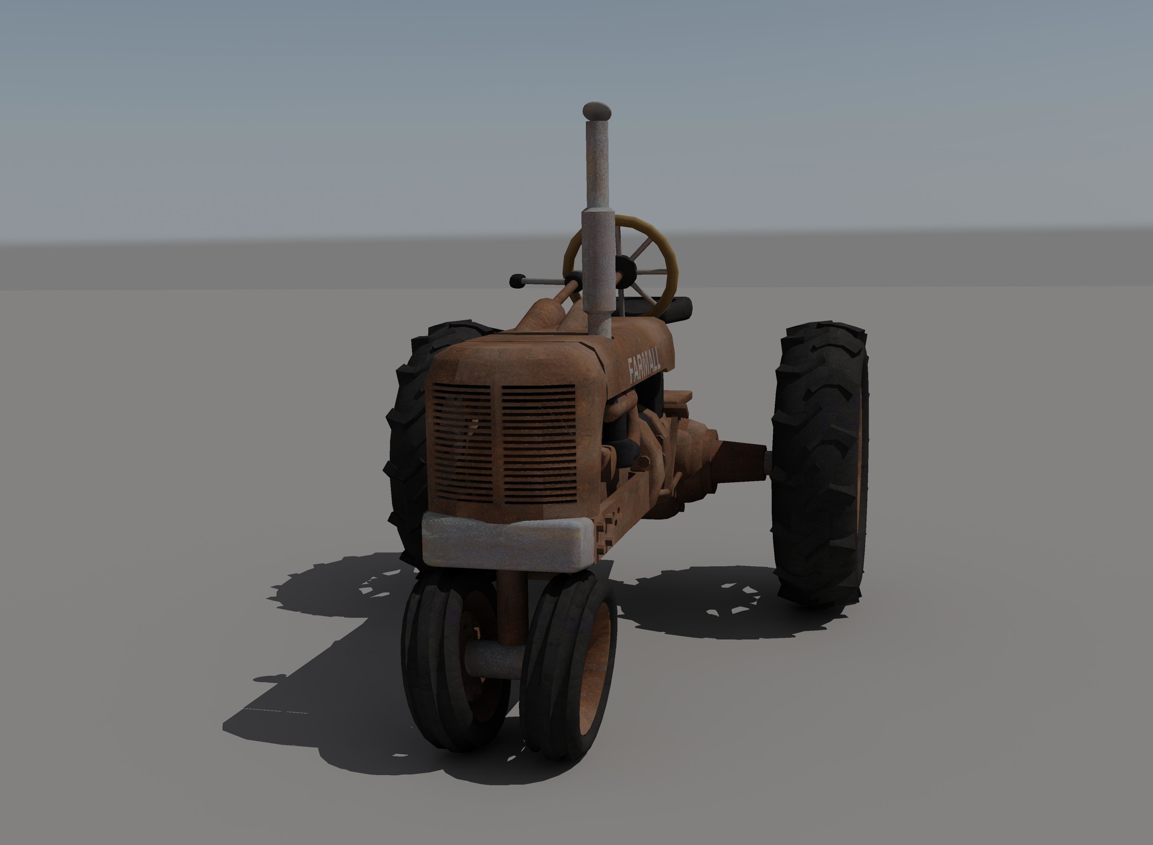 3d model farmall tractor rust