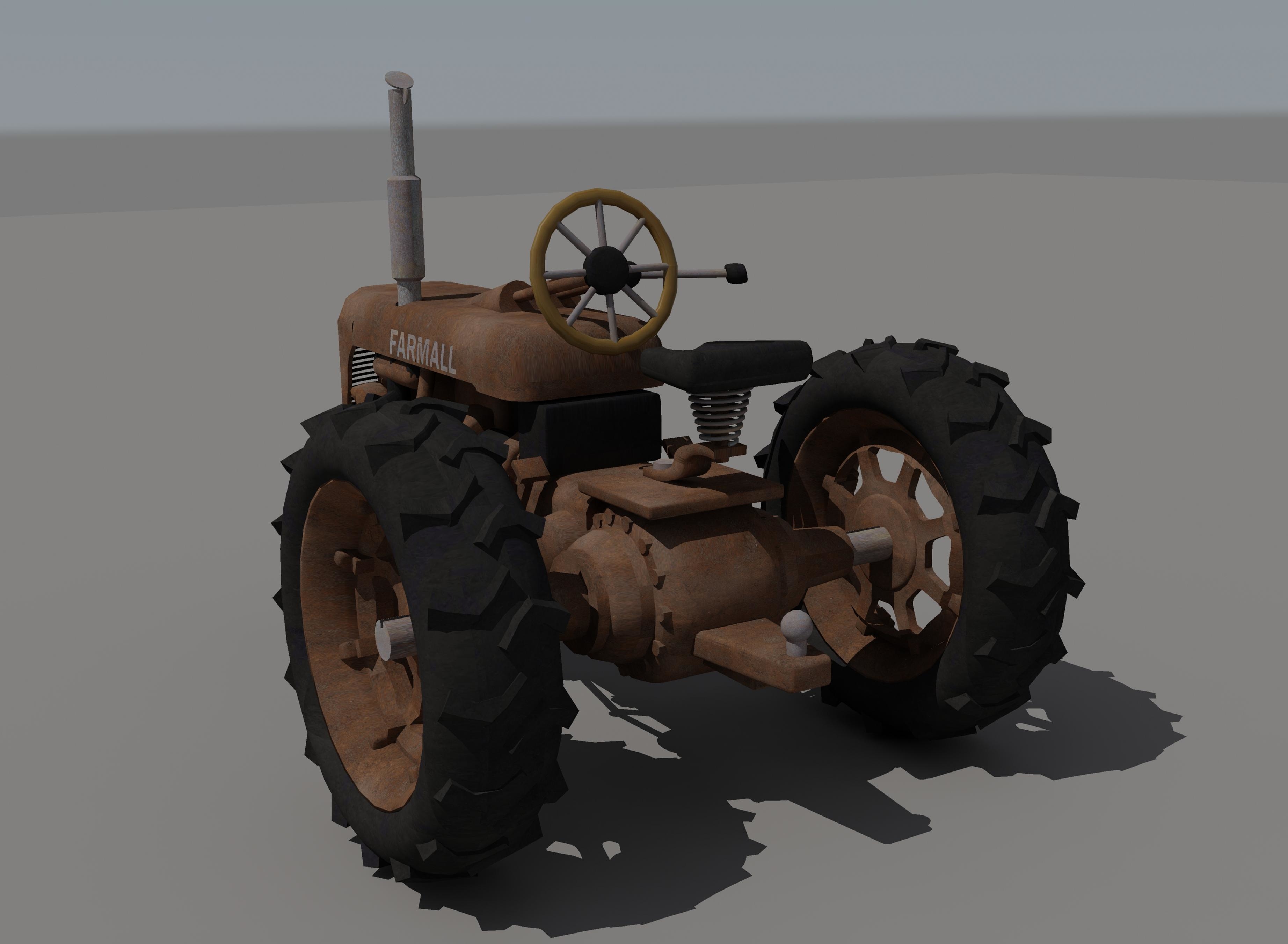 3d model farmall tractor rust