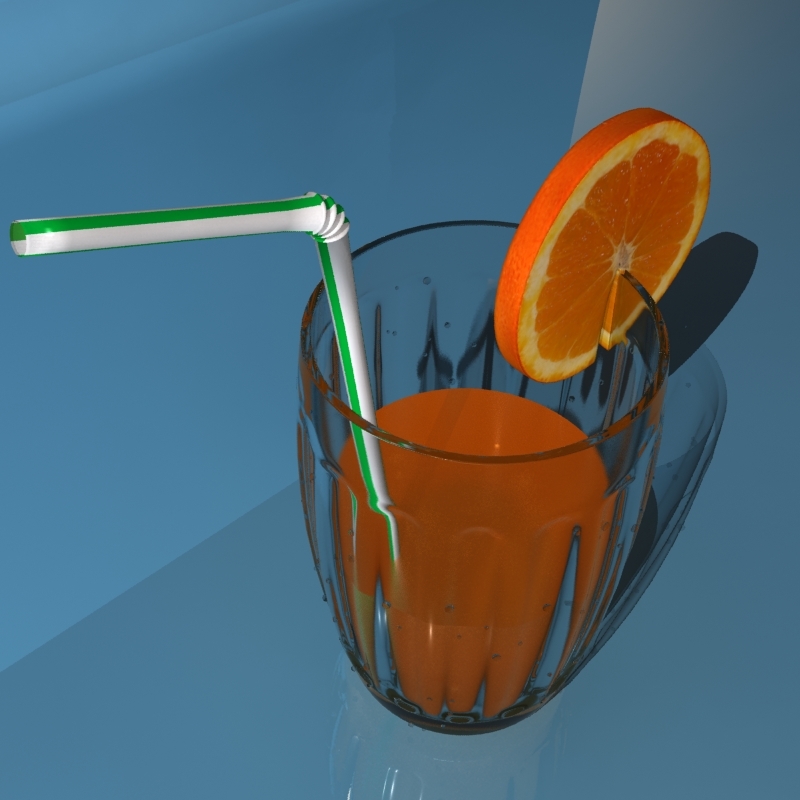 3d model orange juice glass