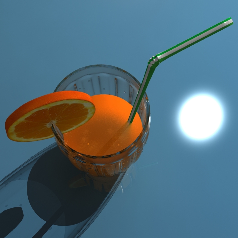 3d model orange juice glass