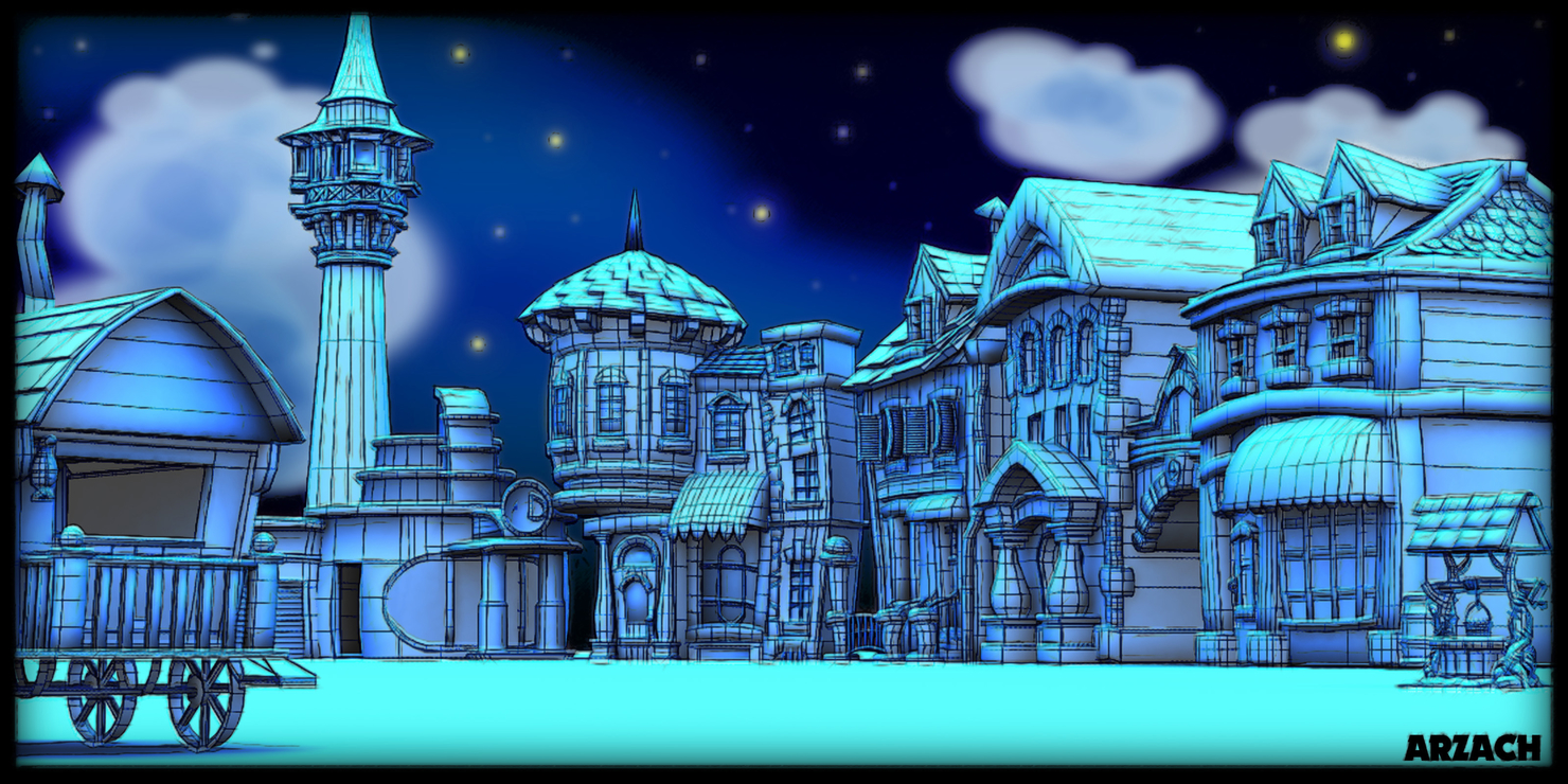 3d model toontown buildings